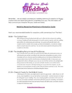 Wedding Reception Planner | Maine Made Weddings